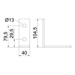Obo-bettermann OBO Bettermann Verbindungswinkel 90&deg; 104 x 104 x 40 x 5mm GMS 4 VW 90 FT (1124663)