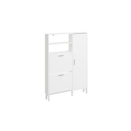 sobuy Schuhschrank mit Schuhkipper und Schuhregal, 1 T&uuml;r Wei&szlig; 83x14x117,5cm Modern