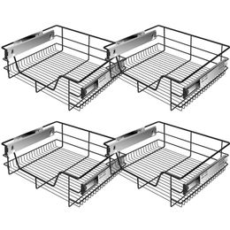 Kesser&reg; Teleskopschublade 30-60cm Schrankbreite verchromt aus Edelstahl Schubladeneinsatz f&uuml;r K&uuml;chenschrank Korbauszug Schrankauszug