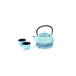ECHTWERK Teeservice aus Gusseisen hellblau 0,8L