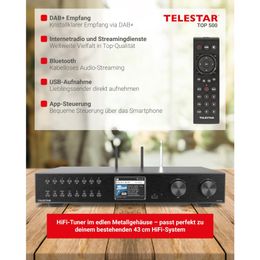 Telestar TOP 500 HiFi-Tuner 43 cm Breit, Internetradio DAB+ Bluetooth Schwarz
