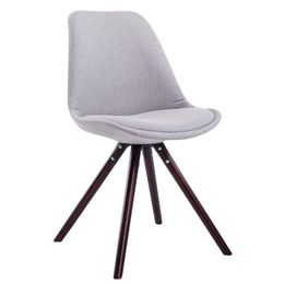 CLP Retro-Stuhl Toulouse Rund Mit Stoffbezug Und Hochwertigem Sitzpolster I Lehnstuhl Mit Stabilem Holzgestell I Sitzh&ouml;he 48 cm