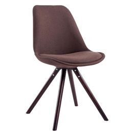 CLP Retro-Stuhl Toulouse Rund Mit Stoffbezug Und Hochwertigem Sitzpolster I Lehnstuhl Mit Stabilem Holzgestell I Sitzh&ouml;he 48 cm