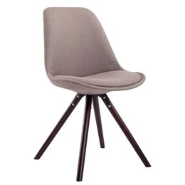 CLP Retro-Stuhl Toulouse Rund Mit Stoffbezug Und Hochwertigem Sitzpolster I Lehnstuhl Mit Stabilem Holzgestell I Sitzh&ouml;he 48 cm