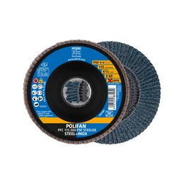 Pferd TOOLS POLIFAN F&auml;cherscheibe PFC 115 mm X-LOCK konisch Z60 Uni.-Linie PSF STEELOX Stahl/Edelstahl (67666116)