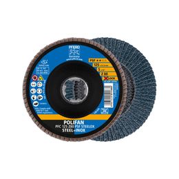Pferd TOOLS POLIFAN F&auml;cherscheibe PFC 125 mm X-LOCK konisch Z80 Uni.-Linie PSF STEELOX Stahl/Edelstahl (67668126)