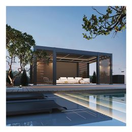 Weide Prestige Pavillon Alu Led 3,6 X 6,57 M +4X Lamellenwand+4X Sonnenrollo