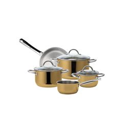 ECHTWERK Kochtopf-Set 8tlg aus Edelstahl, gold