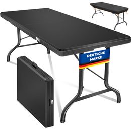 Kesser&reg; Buffettisch Tisch klappbar Kunststoff 183x76 cm Campingtisch Partytisch Klapptisch Gartentisch f&uuml;r Garten, Terrasse und Balkon zusammenklappbar 8 Personen inkl. Tragegriff und Cover
