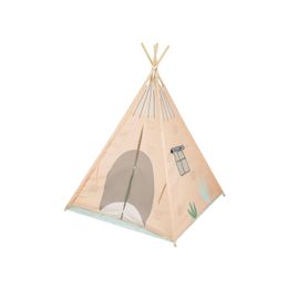 Kikka boo Kinder-Spielzelt Tipi weiche Bodenmatte, T&uuml;re zum &Ouml;ffnen und Schlie&szlig;en orange