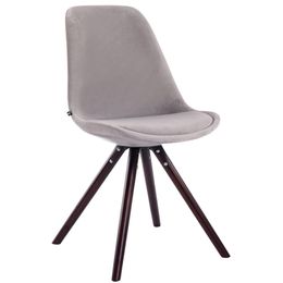 CLP Retrostuhl Toulouse Samt Rund Mit Hochwertigem Sitzpolster I Lehnstuhl Mit Stabilem Holzgestell I Sitzh&ouml;he 48 cm