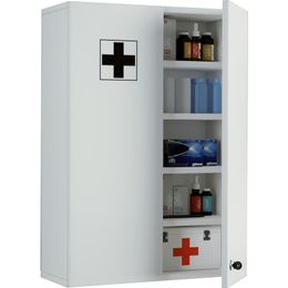 Vcm Medizinschrank Ma&szlig;e ca. H. 70 x B. 47 x T. 19 cm Apothekerschrank abschlie&szlig;bar h&auml;ngend Arzneischrank - Medasa XL