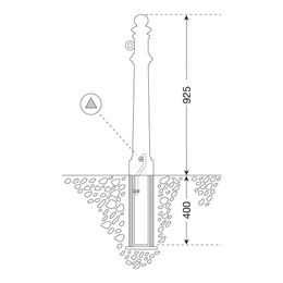 Moravia Wappen-Poller H 925 mm Stahlkern DB 703 anthrazit matt (166.11.197)