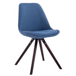 CLP Retro-Stuhl Toulouse Rund Mit Stoffbezug Und Hochwertigem Sitzpolster I Lehnstuhl Mit Stabilem Holzgestell I Sitzh&ouml;he 48 cm