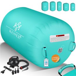 Kesser&reg; Aufblasbare Air Roll Airtrack, Gymnastik-Rolle inkl. Tragetasche & elektr. Luftpumpe Barrel Gymnastik Tumbling Yoga Gymnastik Rolle Gymnastikmatte, Fitnessrolle