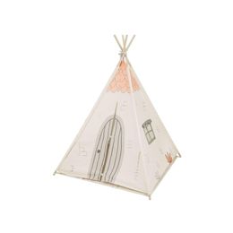 Kikka boo Kinder-Spielzelt Tipi weiche Bodenmatte, T&uuml;re zum &Ouml;ffnen und Schlie&szlig;en beige