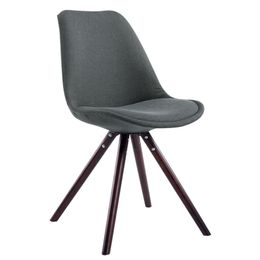 CLP Retro-Stuhl Toulouse Rund Mit Stoffbezug Und Hochwertigem Sitzpolster I Lehnstuhl Mit Stabilem Holzgestell I Sitzh&ouml;he 48 cm