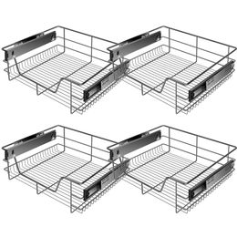 Kesser&reg; Teleskopschublade 30-60cm Schrankbreite verchromt aus Edelstahl Schubladeneinsatz f&uuml;r K&uuml;chenschrank Korbauszug Schrankauszug
