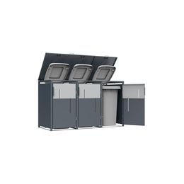 Westmann M&uuml;lltonnenbox Tonus 3 3 x 240L Anthrazit 80 x 198 x 116cm ; 50NRTH GmbH (WMJGBC254-3)