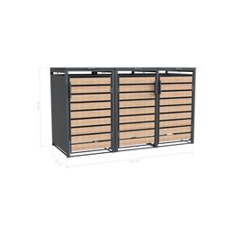 Westmann M&uuml;lltonnenbox Lacina 3x 240 L 80 x 200 x 116cm ; 50NRTH GmbH (WMJGBC212-3)