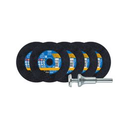 Pferd TOOLS 5x Trennscheiben EHT 76x1,0x10 mm gerade PSF STEELOX f&uuml;r Stahl/Edelstahl mit 1x Aufspannbolzen (69198288)
