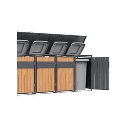 Westmann M&uuml;lltonnenbox Varius 5 5 x 240L Anthrazit Holzoptik 80 x 330 x 116cm ; 50NRTH GmbH (WMJGBC252-5)
