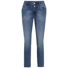 Gina Damen Slim-Jeans mit zwei Kn&ouml;pfen