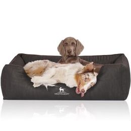 Knuffelwuff Orthop&auml;disches Hundebett Tampa aus laser-gestepptem Kunstleder schwarz XL