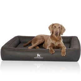 Knuffelwuff Orthop&auml;disches Hundebett aus Laser gestepptem Kunstleder Montego schwarz XL