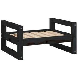 vidaXL Hundebett S (55,5x45,5x28 cm) aus Kiefernholz schwarz