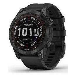 Garmin Fenix 7X 51 mm schiefergrau am Silikonarmband schwarz [Wi-Fi, Sapphire Solar Edition]