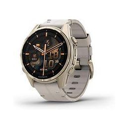 Garmin Fenix 8 43 mm softgold am Silikonarmband nebelgrau [Wi-Fi, Sapphire Edition]
