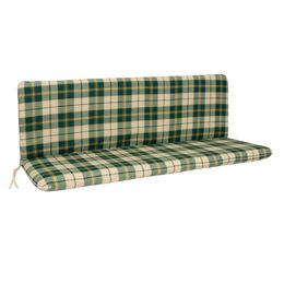 DEGAMO Auflage BOSTON f&uuml;r Bank 3-sitzer, gr&uuml;n/beige kariert