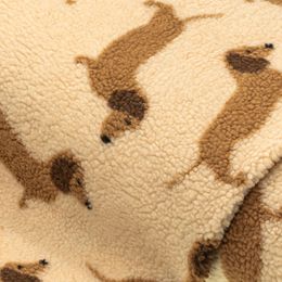 buttinette Teddy-Jacquard "Hunde", braun-color