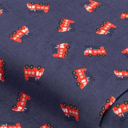 buttinette Baumwoll-Feincord "Feuerwehr", blau/rot