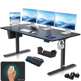 Kesser&reg; H&ouml;henverstellbarer Schreibtisch elektrisch Ergonomisch Steh-Sitz Schreibtisch 3-Funktions-Memory Steuerung Inkl. 360&deg; Rollen & USB-Ladeanschluss Computertisch f&uuml;r Homeoffice