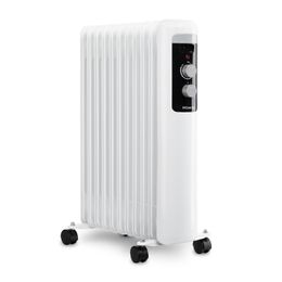 H.Koenig WARM110 &Ouml;lradiator, 3 Stufen, elektrisch, geringer Energieverbrauch, automatische Abschaltung, einstellbarer Thermostat, mobil, wei&szlig;, 2500W
