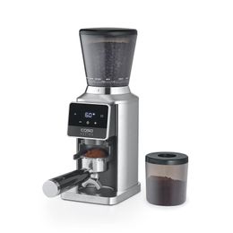CASO GERMANY Caso BaristaChef Inox Pro 1837 Kaffeem&uuml;hle (180 Watt, Touch-Display, Edelstahlgeh&auml;use und ?Anti-Fingerprint?-Oberfl&auml;che, Zero Retention Technologie, Edelstahl-Kegelmahlwerk, 34 Mahlgradstufen, Memory-Funktion, Bohnenbeh&auml;lter 320 g, Auffangbeh&auml;lter f&uuml;r 130