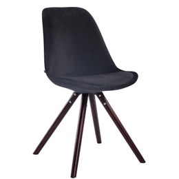 CLP Retrostuhl Toulouse Samt Rund Mit Hochwertigem Sitzpolster I Lehnstuhl Mit Stabilem Holzgestell I Sitzh&ouml;he 48 cm