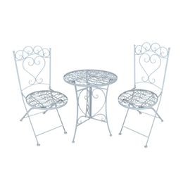 HTI-Living Gartentisch mit 2 St&uuml;hlen Curly Creme
