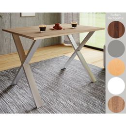 Vcm Premium Holz Esstisch H. 76 x B. 80 x T. 50 cm K&uuml;chentisch Speisetisch Tisch Xona X