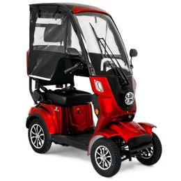 Deisla, Vierrad DS4-15, Rot 60V-30Ah Lithium-Akku, 1000 Watt, Dach, Wetterschutz, Heckkoffer