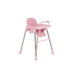 Moni Kinderhochstuhl Century, Spielzeug, Tablett verstellbar, Gurt, Fu&szlig;st&uuml;tze rosa