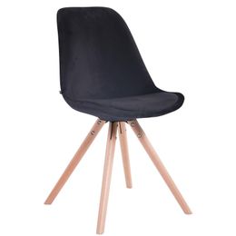 CLP Retrostuhl Toulouse Samt Rund Mit Hochwertigem Sitzpolster I Lehnstuhl Mit Stabilem Holzgestell I Sitzh&ouml;he 48 cm