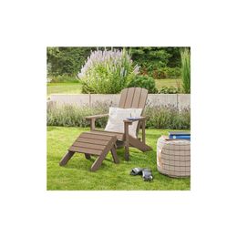 Home Deluxe Gartenstuhl FAREA inkl. Hocker &ndash; Braun