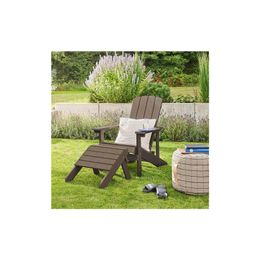 Home Deluxe Gartenstuhl FAREA inkl. Hocker &ndash; Schwarz- Braun