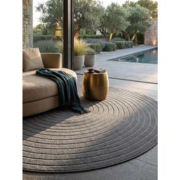 KADIMA DESIGN Outdoor-Teppich Niederflor Anthrazit 120x120 cm - MEZEN Kadima