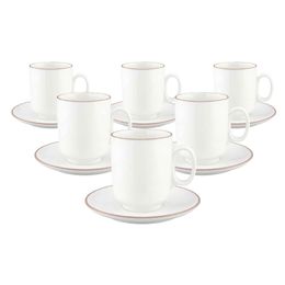 Seltmann Weiden Kaffeebecher mit Untertassen Sento Home Pure Lines 400 ml 6er Set