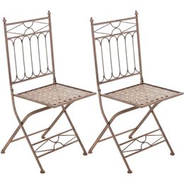 CLP 2er Set Klappst&uuml;hle Asina, platzsparende Gartenst&uuml;hle f&uuml;r den Au&szlig;enbereich, romantische Balkonst&uuml;hle im Jugendstil, leicht verstaubar