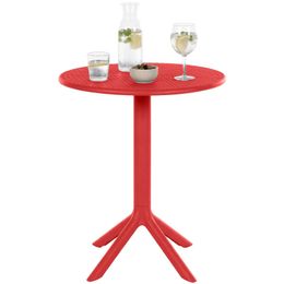 CLP Gartentisch Lacota rund 60 cm, aus wetterfestem, UV-best&auml;ndigem Kunststoff, ideal als Balkontisch und Terrassentisch f&uuml;r 2 bis 4 Personen